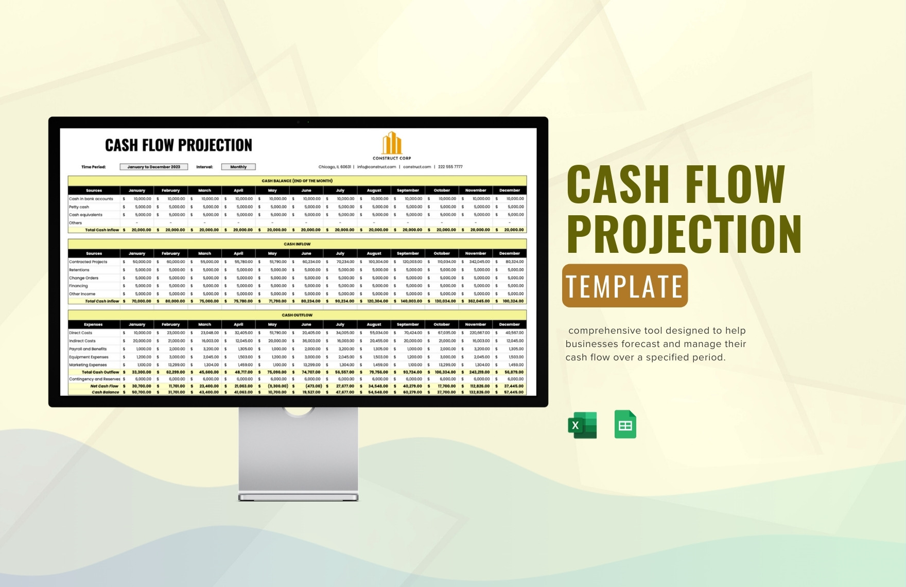 Construction Financial Projection Template In Excel Download