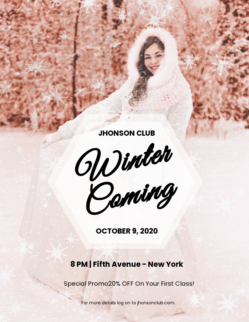 Winter Events Flyer Template - Illustrator, Word, Apple Pages, PSD ...