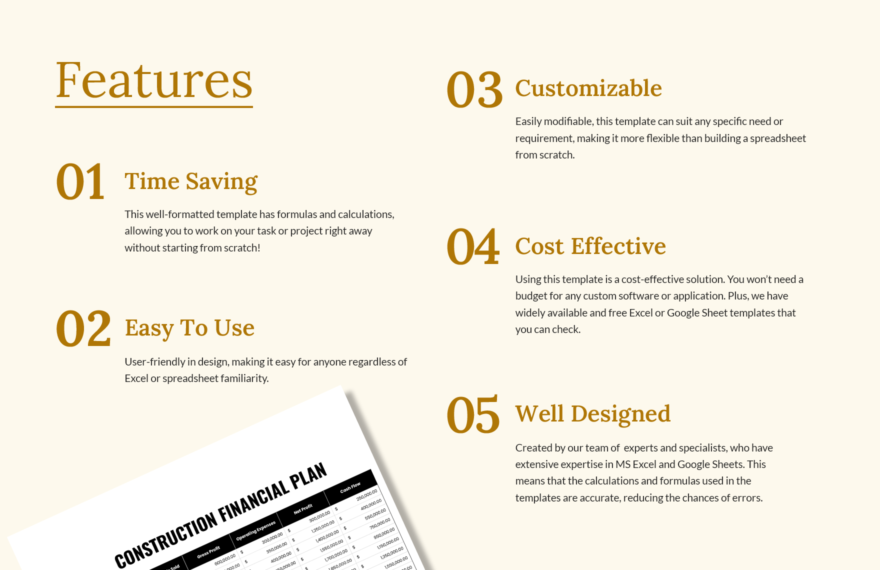 Construction Financial Plan Template - Google Sheets, Excel | Template.net