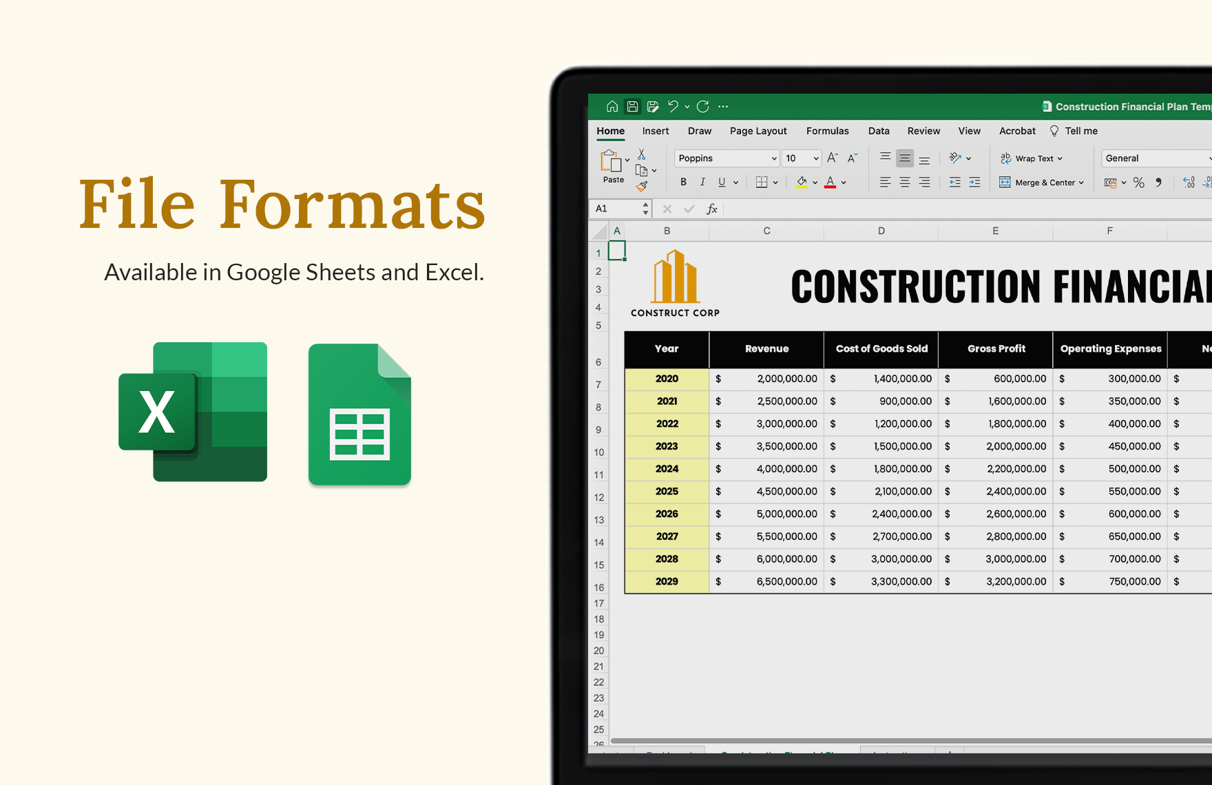 Construction Financial Plan Template - Google Sheets, Excel | Template.net