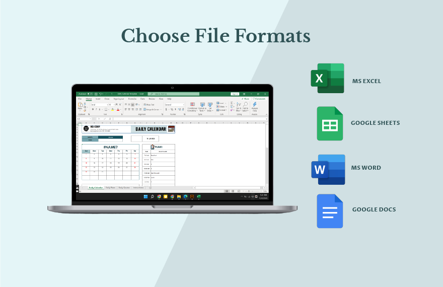 Daily Calendar Template - Download in Word, Google Docs, Excel, Google ...