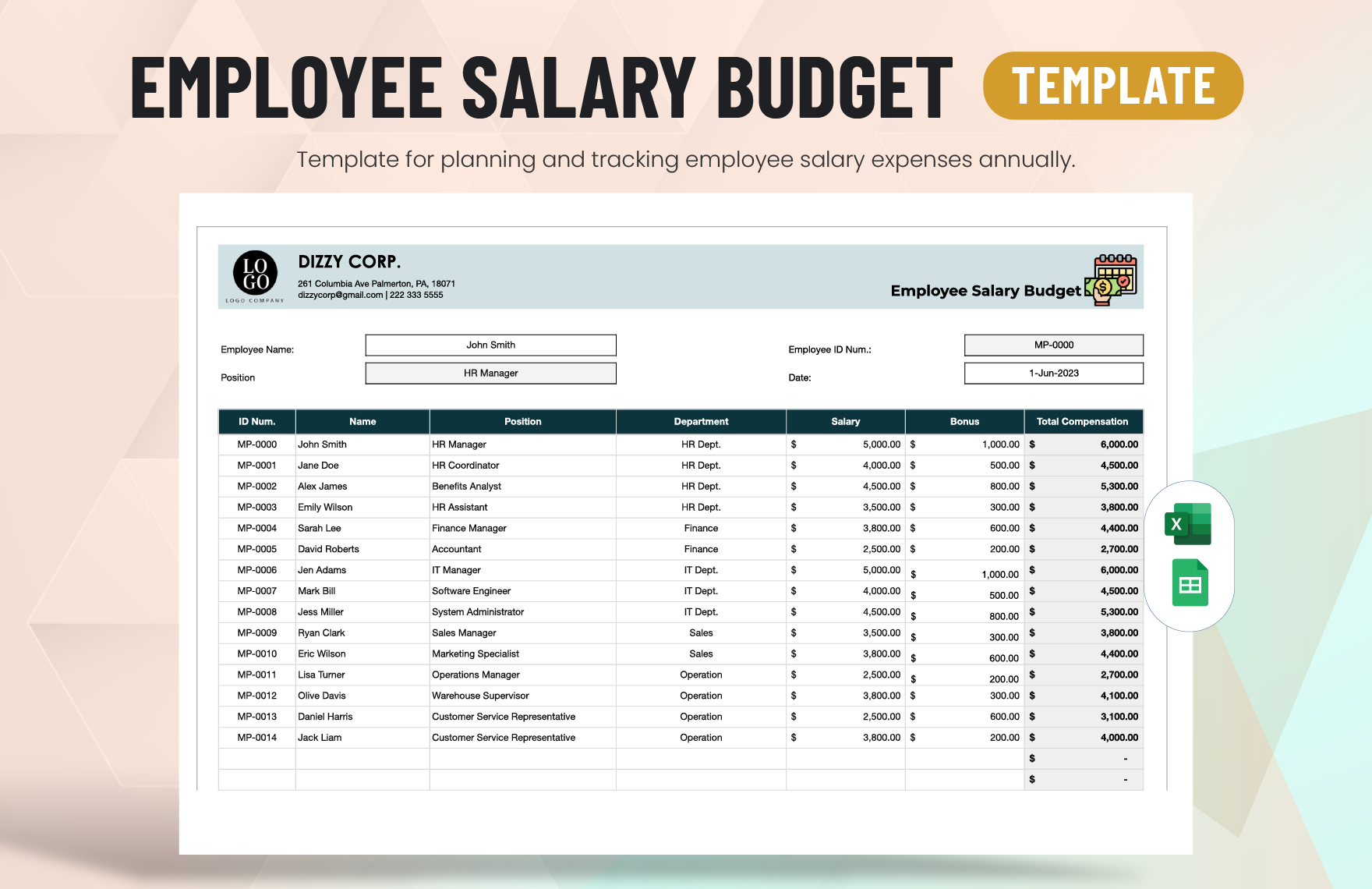 Editable Salary Templates In Google Sheets To Download Editable Salary Templates In Google Sheets To Download