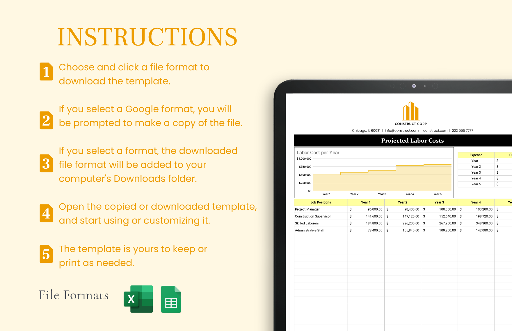 Projected Labor Costs Template - Download in Excel, Google Sheets ... Projected Labor Costs Template - Download in Excel, Google Sheets ...