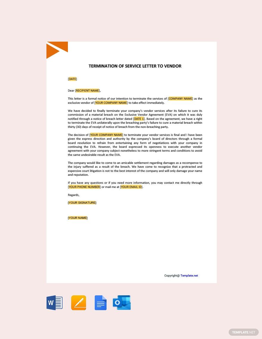 Termination Letter Excessive Absenteeism Google Docs Word Outlook