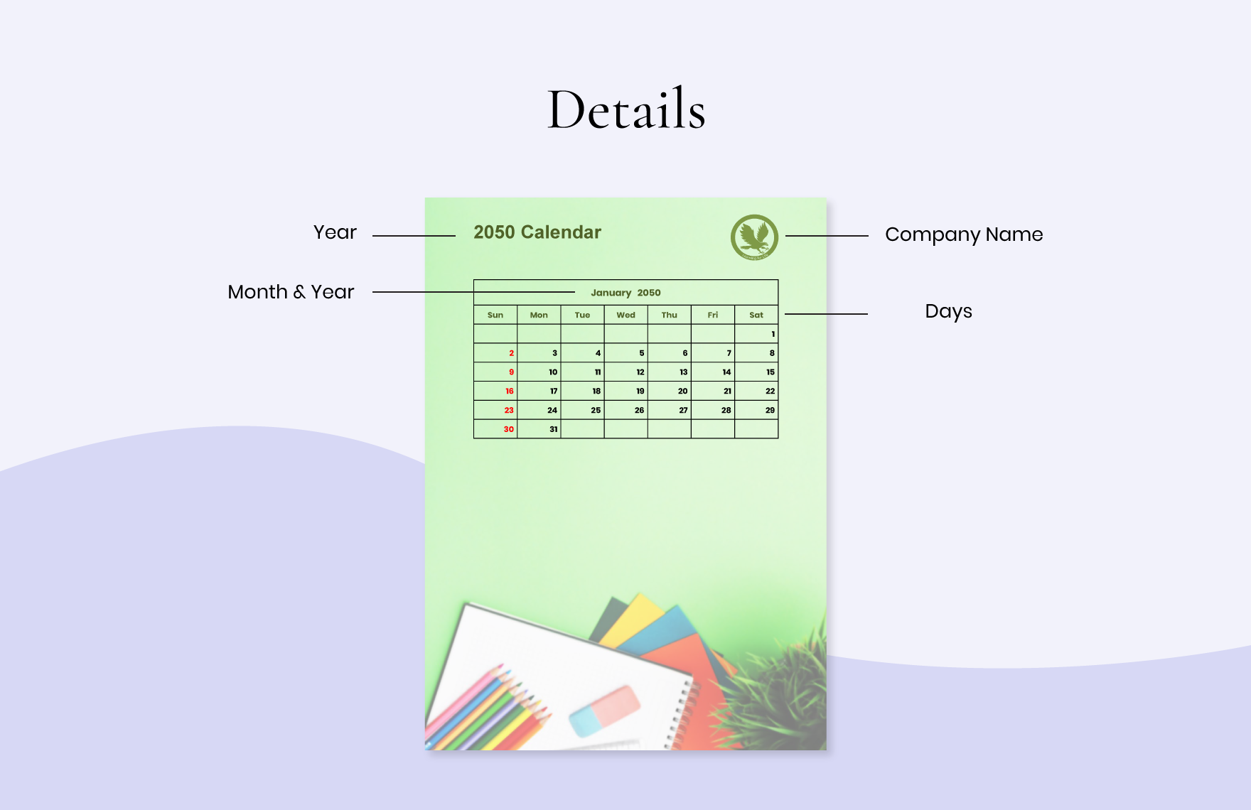 Calendar with Photo Collage Template - Google Docs, Word | Template.net