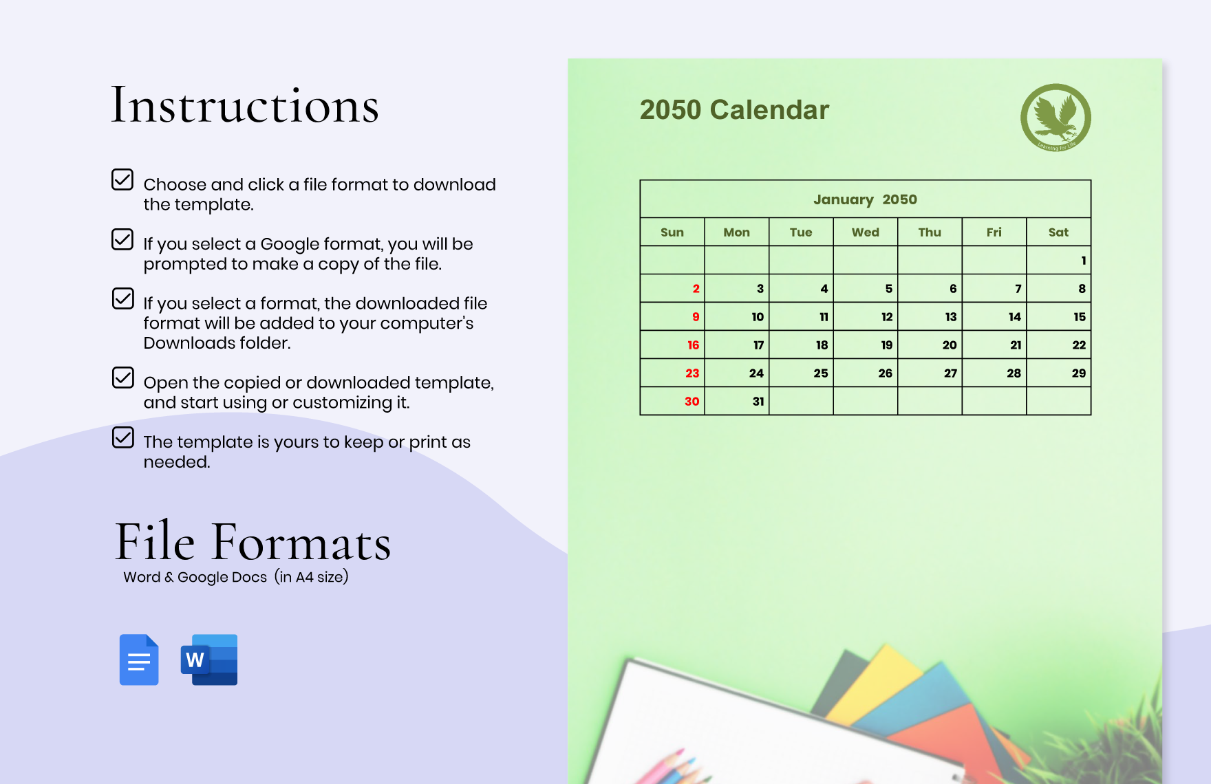 Calendar with Photo Collage Template - Google Docs, Word | Template.net