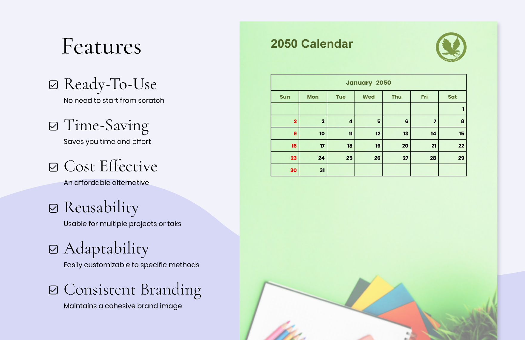 Calendar with Photo Collage Template - Google Docs, Word | Template.net