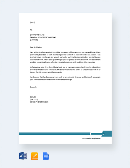 Sample Of Absence Letter For Student The Document Template