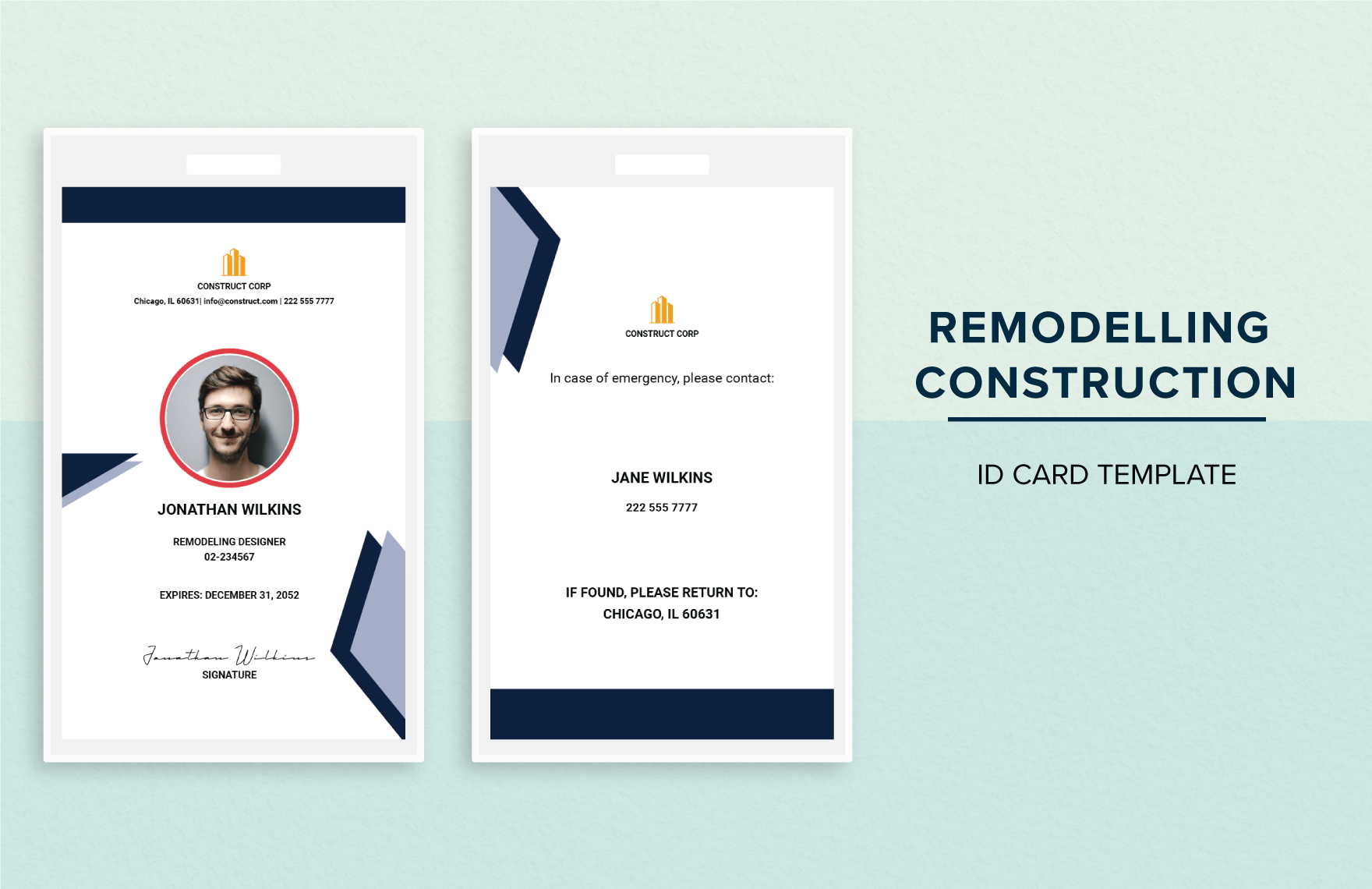 Id Card Word Templates Design Free Download Template