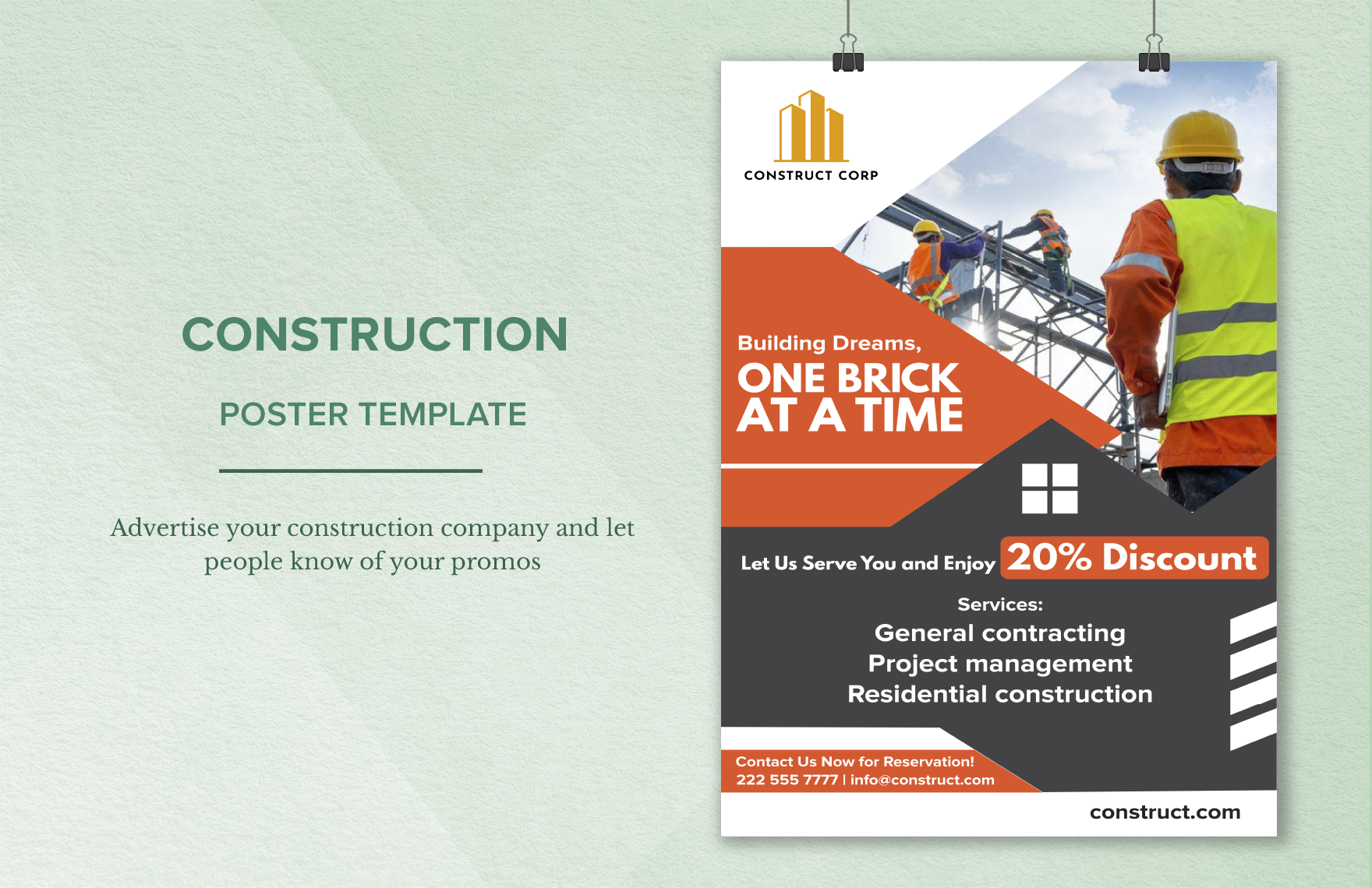 Construction Poster Template Download In Word Illustrator PSD SVG 