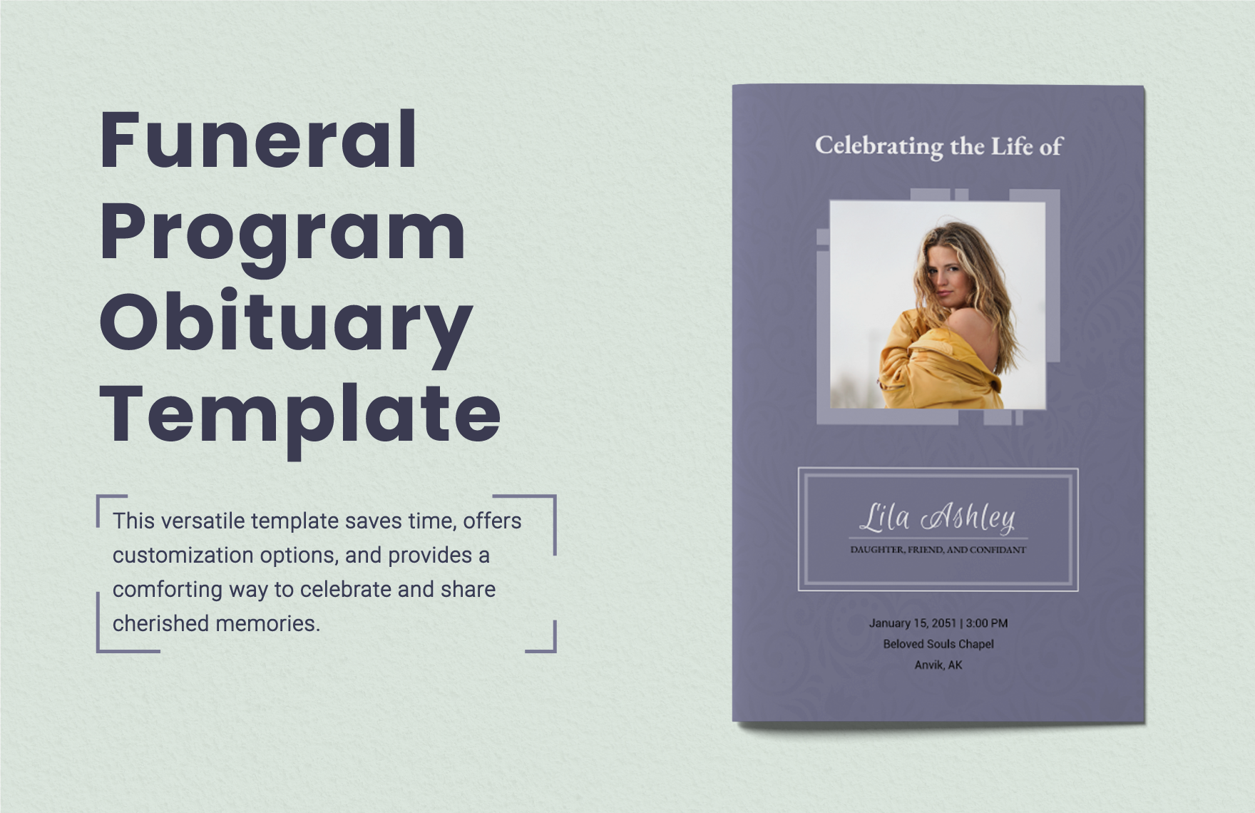 Free Obituary Program Templates Editable And Printable