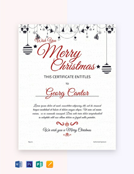 Free Sample Merry Christmas Gift Certificate Template
