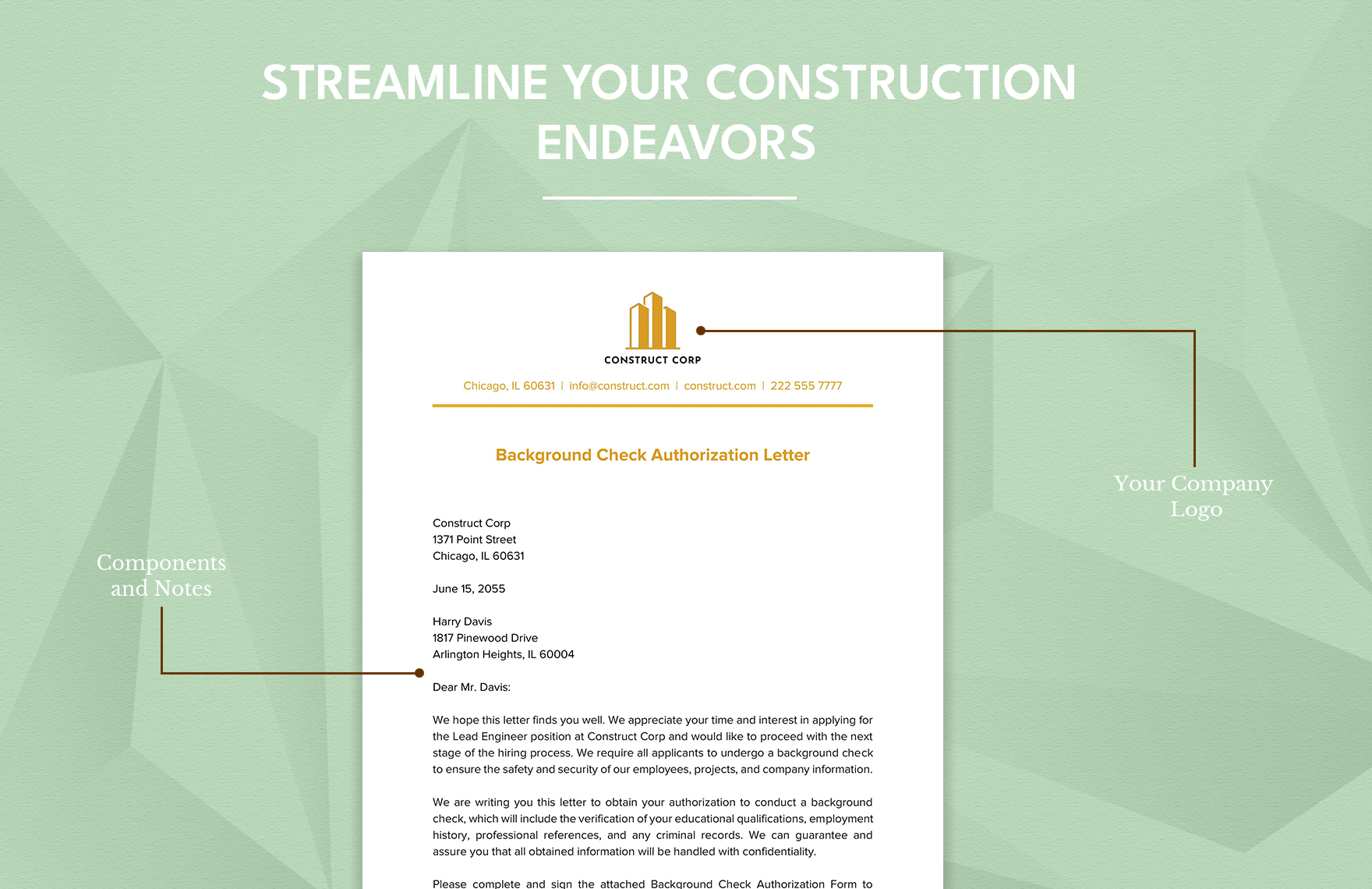 Background Check Authorization Letter - Download in Word, Google Docs ...