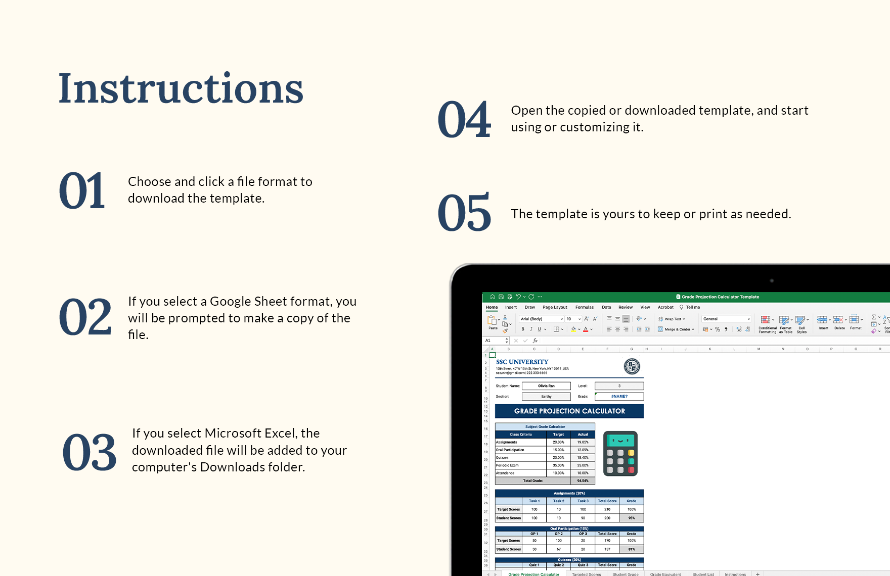 Grade Projection Calculator Template - Google Docs, Excel | Template.net