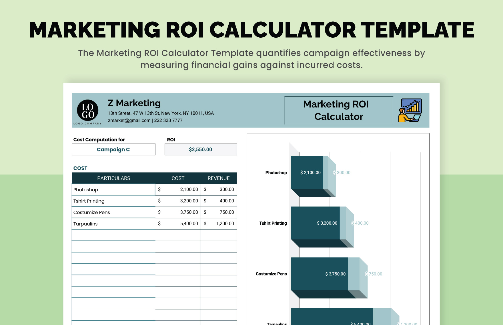 Excel Roi Template Excel Roi Template