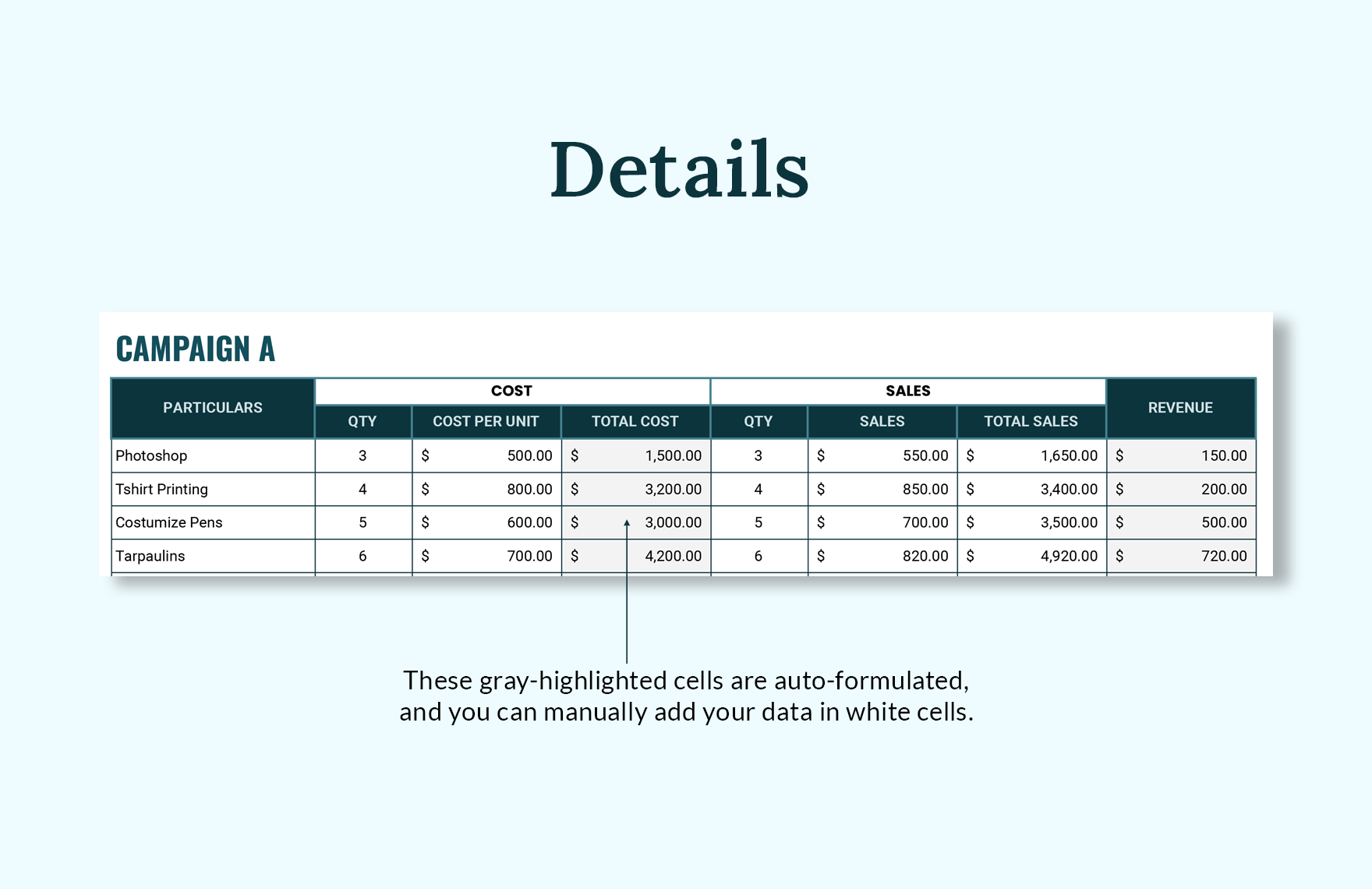 Marketing ROI Calculator Template - Download in Excel, Google Sheets ...