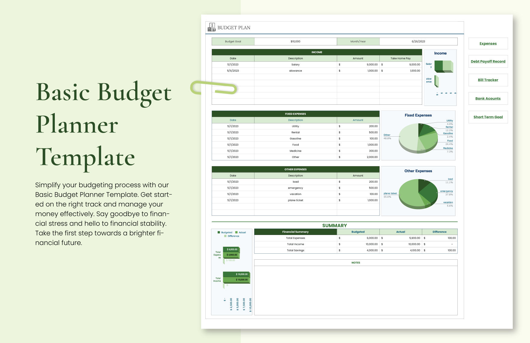 15+ Budget Planner Template Bundle - Download in Excel, Google Sheets ...