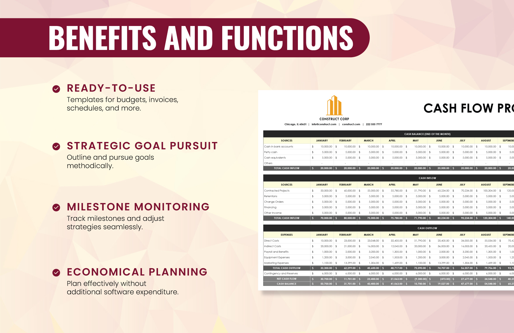 Cash Flow Projection Template in Excel, Google Sheets - Download ...