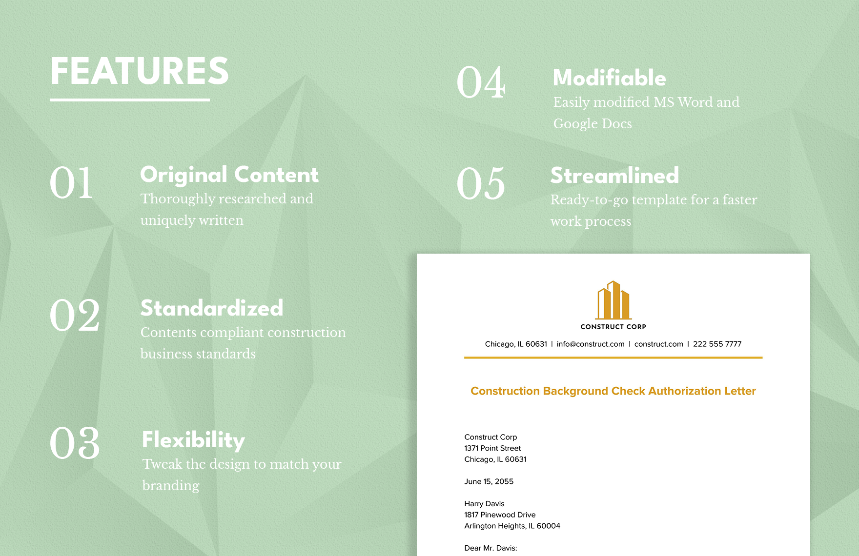 Construction Background Check Authorization Letter - Download in Word ...