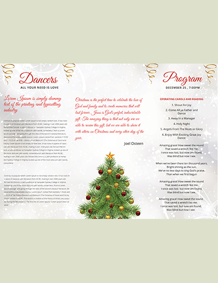 Simple Christmas Tri-Fold Brochure Template - Word, Apple Pages, PSD ...