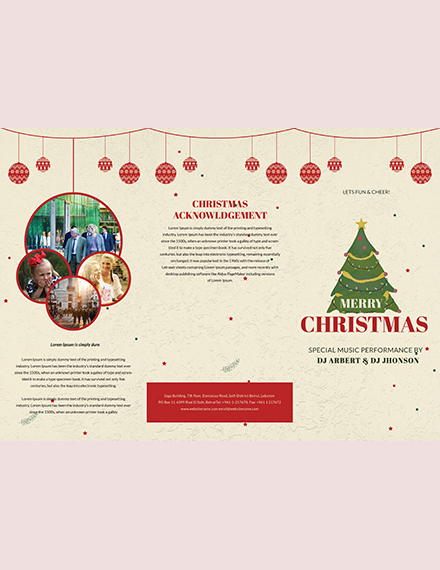 Retro Christmas Tri-Fold Brochure Template - Word, Apple Pages, PSD ...