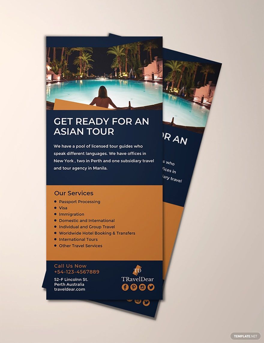 Travel & Tourism Rack Card Template - Word | Template.net