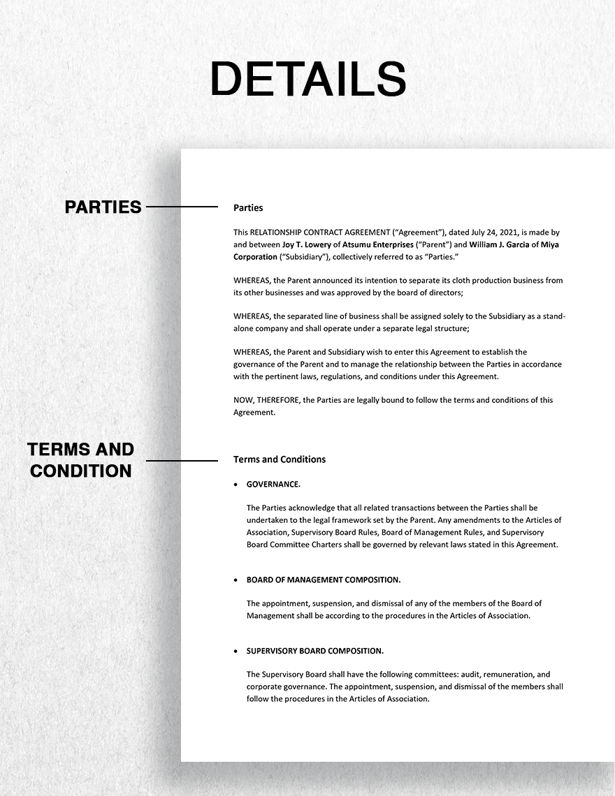 Relationship Contract Agreement Template - Google Docs, Word, Apple ...