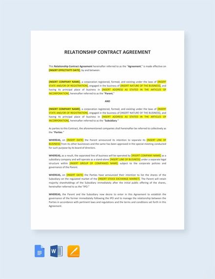 Business Relationship Agreement Template - Google Docs, Word, Apple ...