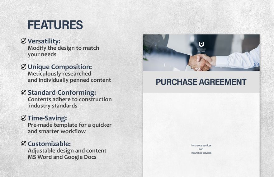 Purchase Agreement Template - Google Docs, Word, Apple Pages | Template.net