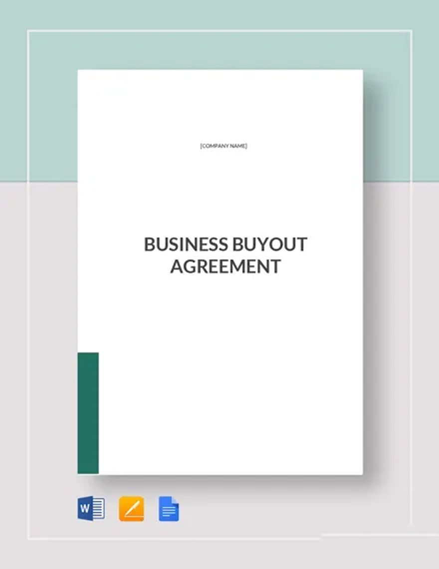 Business Buyout Agreement Template Download In Word Google Docs 