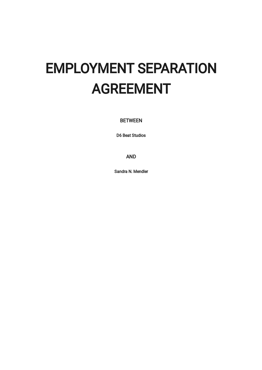 9 FREE Employment Separation Agreement Templates Edit Download 