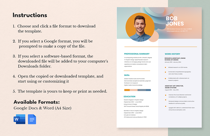 Creative CV Template - Download in Word, Google Docs | Template.net