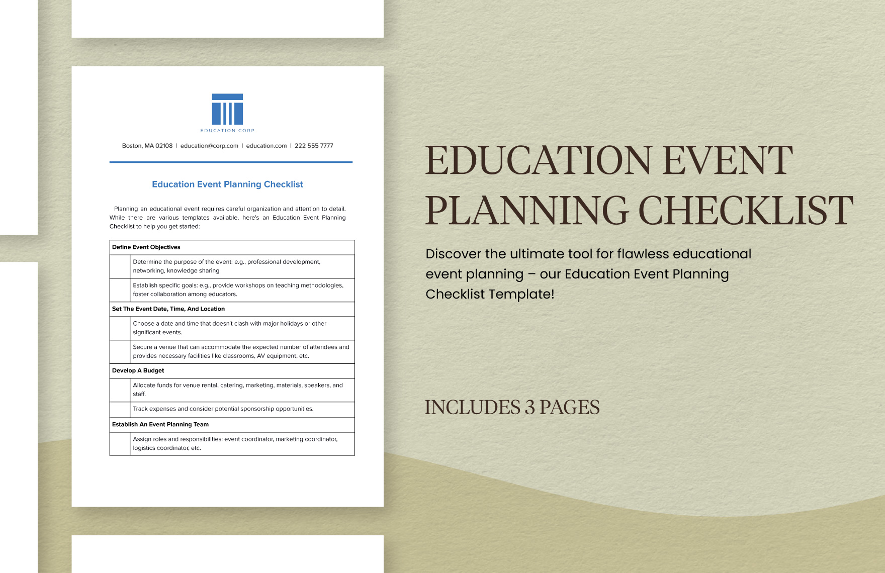 Sample Event Planning Checklist Template - Word, Google Docs, Apple ...