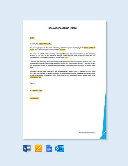 Final Warning Letter Before Legal Action Template - Google Docs, Word ...