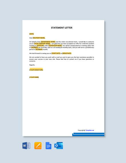 FREE Statement Letter Templates in PDF | Template.net