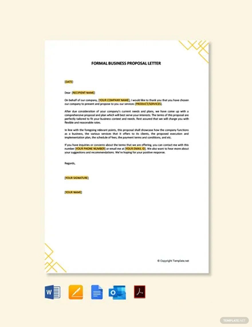 FREE Proposal Letter To Supply Products Template Word Google Docs 