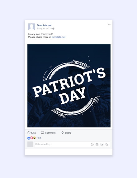 Free Patriot's Day Facebook Post Template - PSD | Template.net
