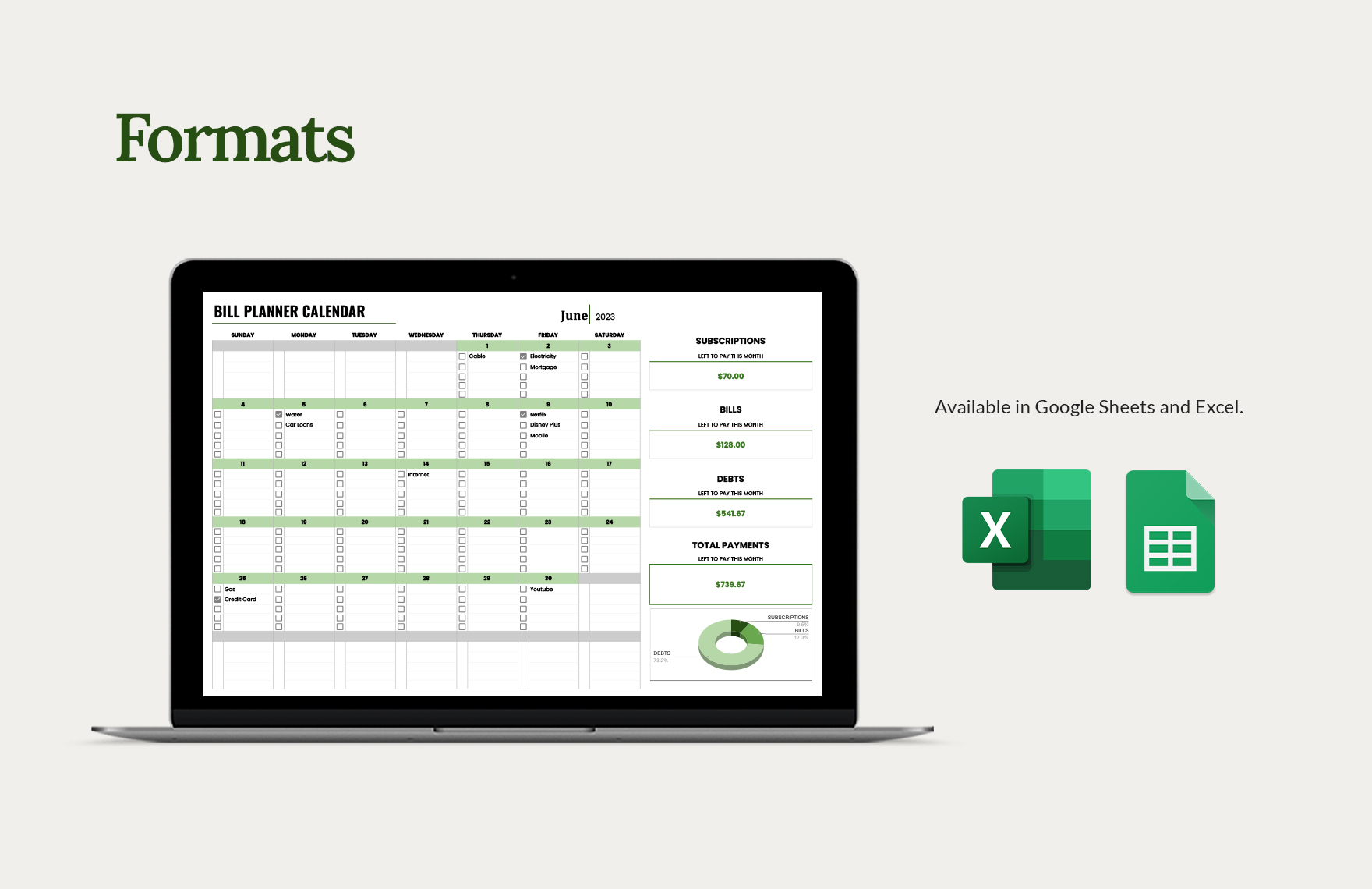 Bill Planner Calendar Template - Download in Excel, Google Sheets | Template.net