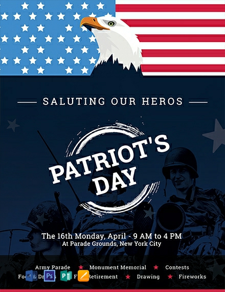Free Patriot's Day Flyer Template
