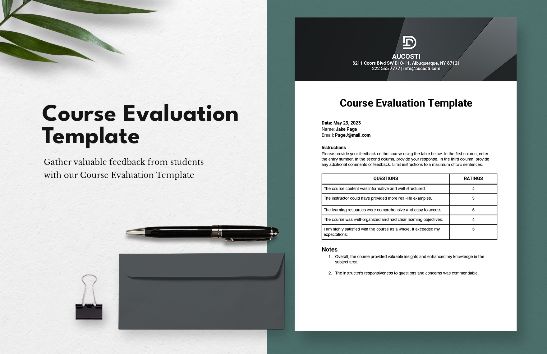 Course Evaluation Template In Word PDF Google Docs Download