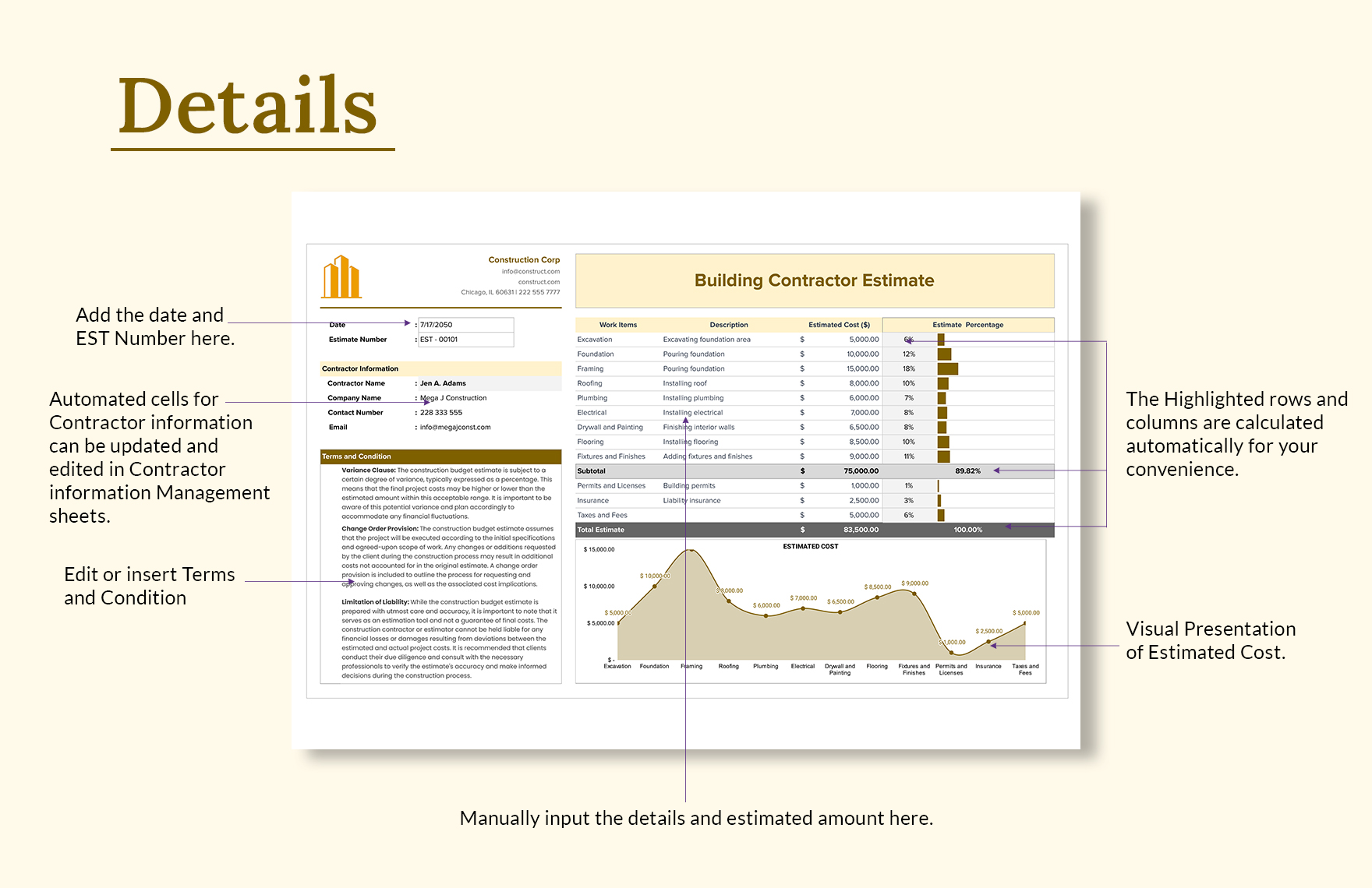 Free Building Contractor Estimate Template - Download in Excel, Google ...