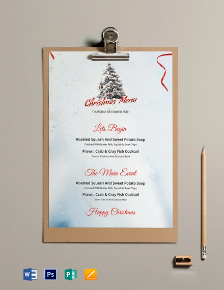 Simple Rustic Menu Template - Illustrator, Word, Apple Pages, PSD ...