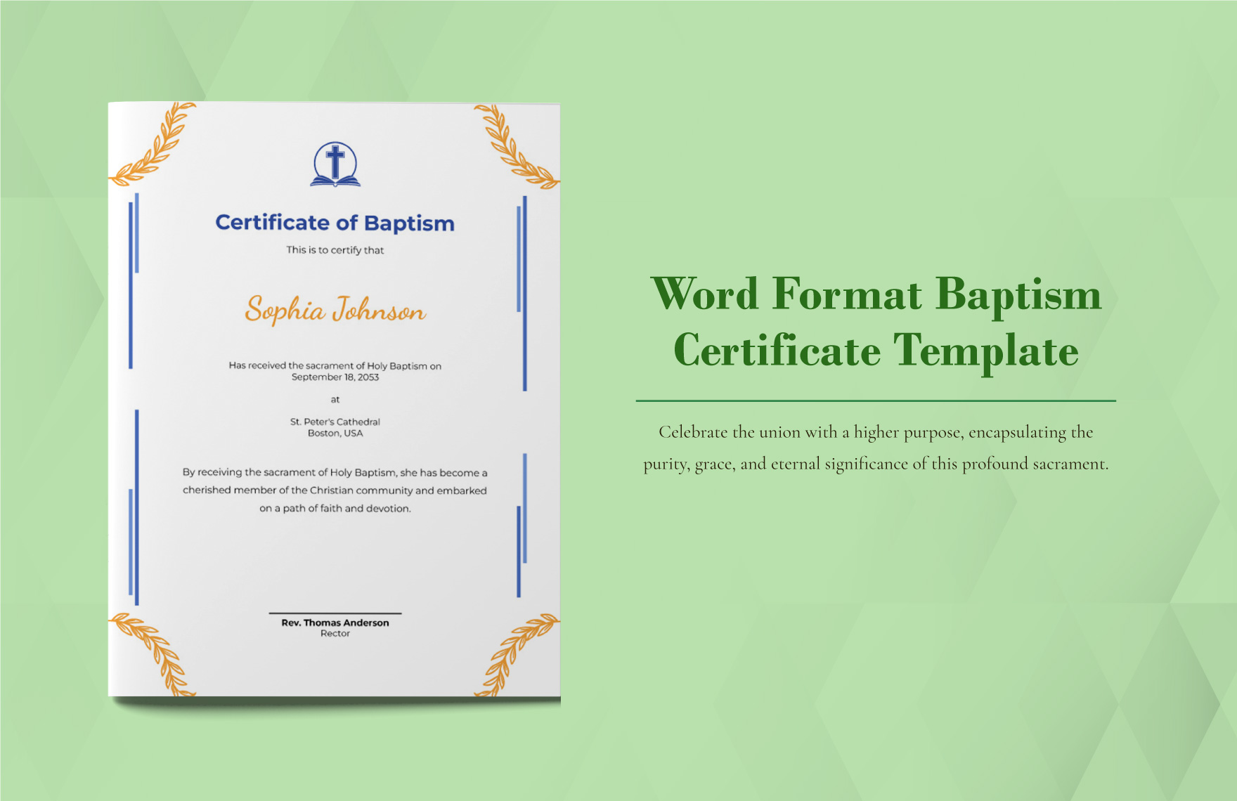 FREE Baptism Certificate Word Template Download Template