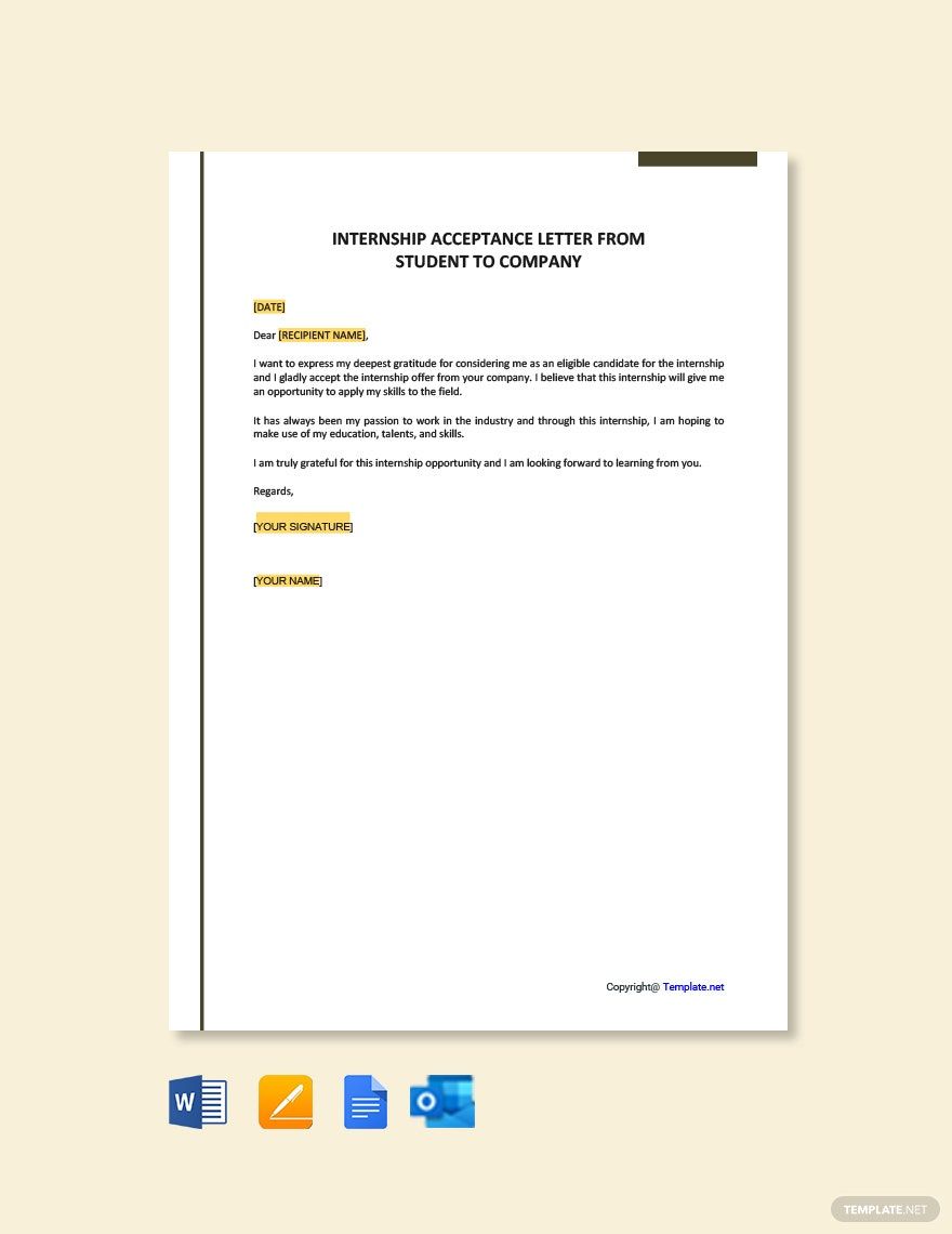 Acceptance Letter For Internship From Company Infoupdate