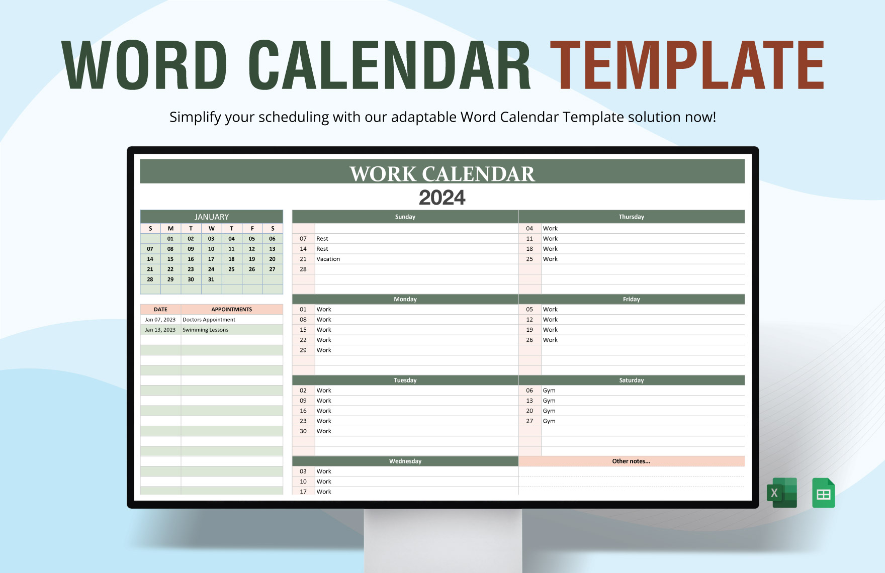 Editable 2024 Calendar Templates In Google Sheets To Download