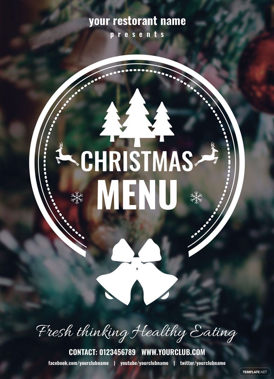 Free Creative Christmas Menu Template Word Apple Pages Publisher 