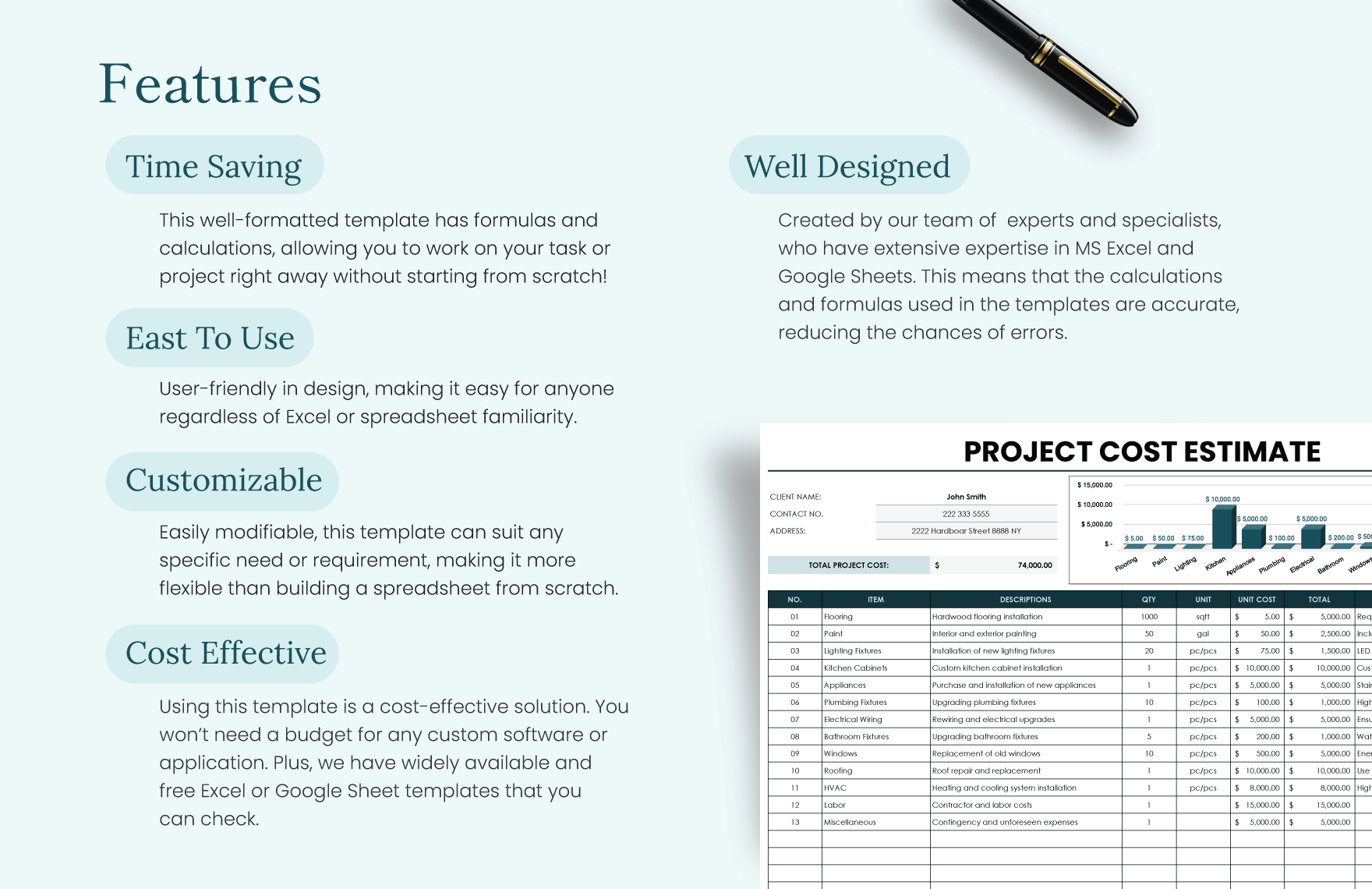Project Cost Estimate Template - Download in Excel, Google Sheets ... Project Cost Estimate Template - Download in Excel, Google Sheets ...