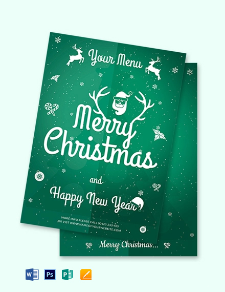 Merry Christmas Menu Template - Download in Word, PSD, Apple Pages ...