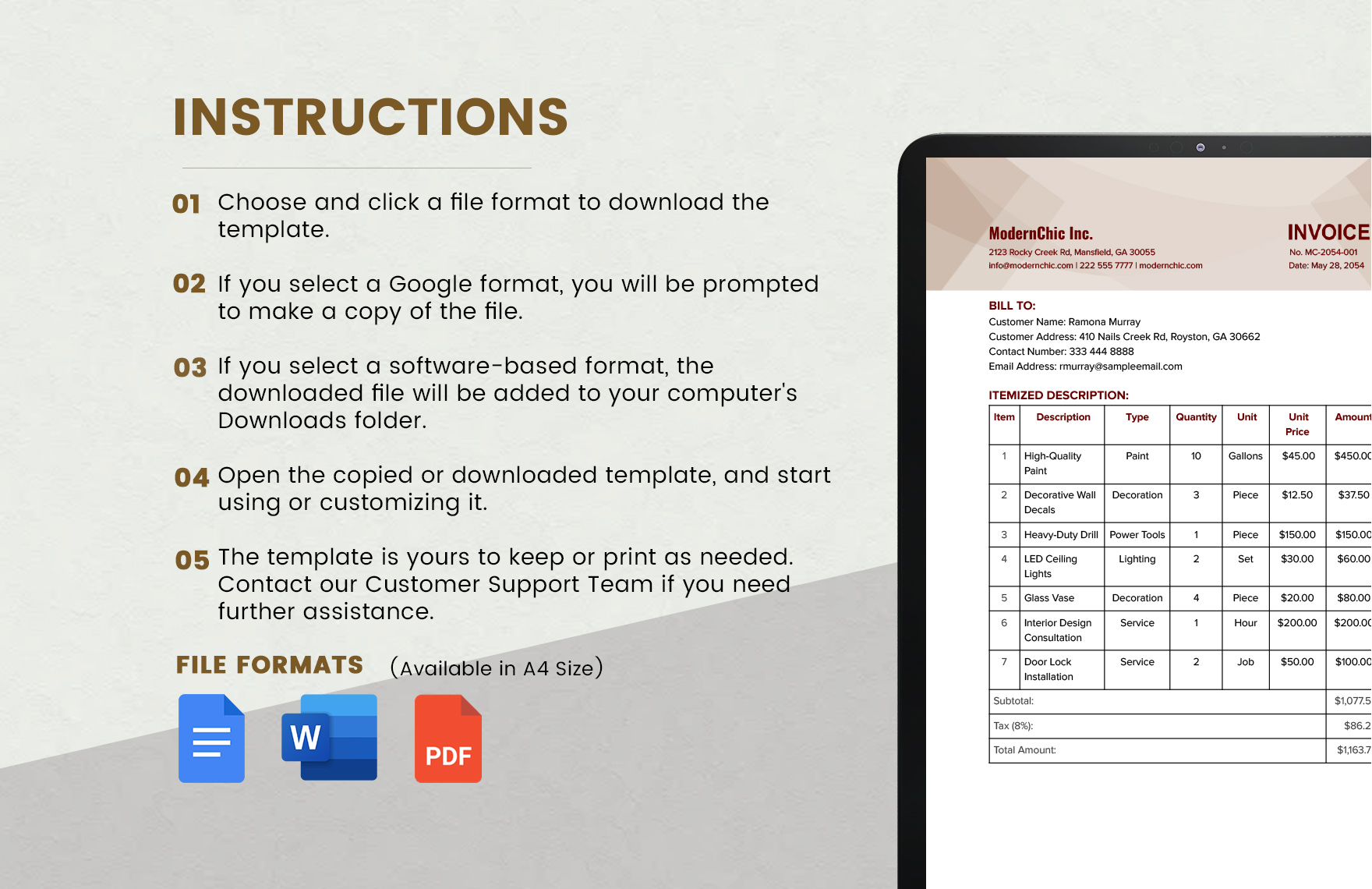 Tax Invoice Template - Download in Word, Google Docs, PDF | Template.net