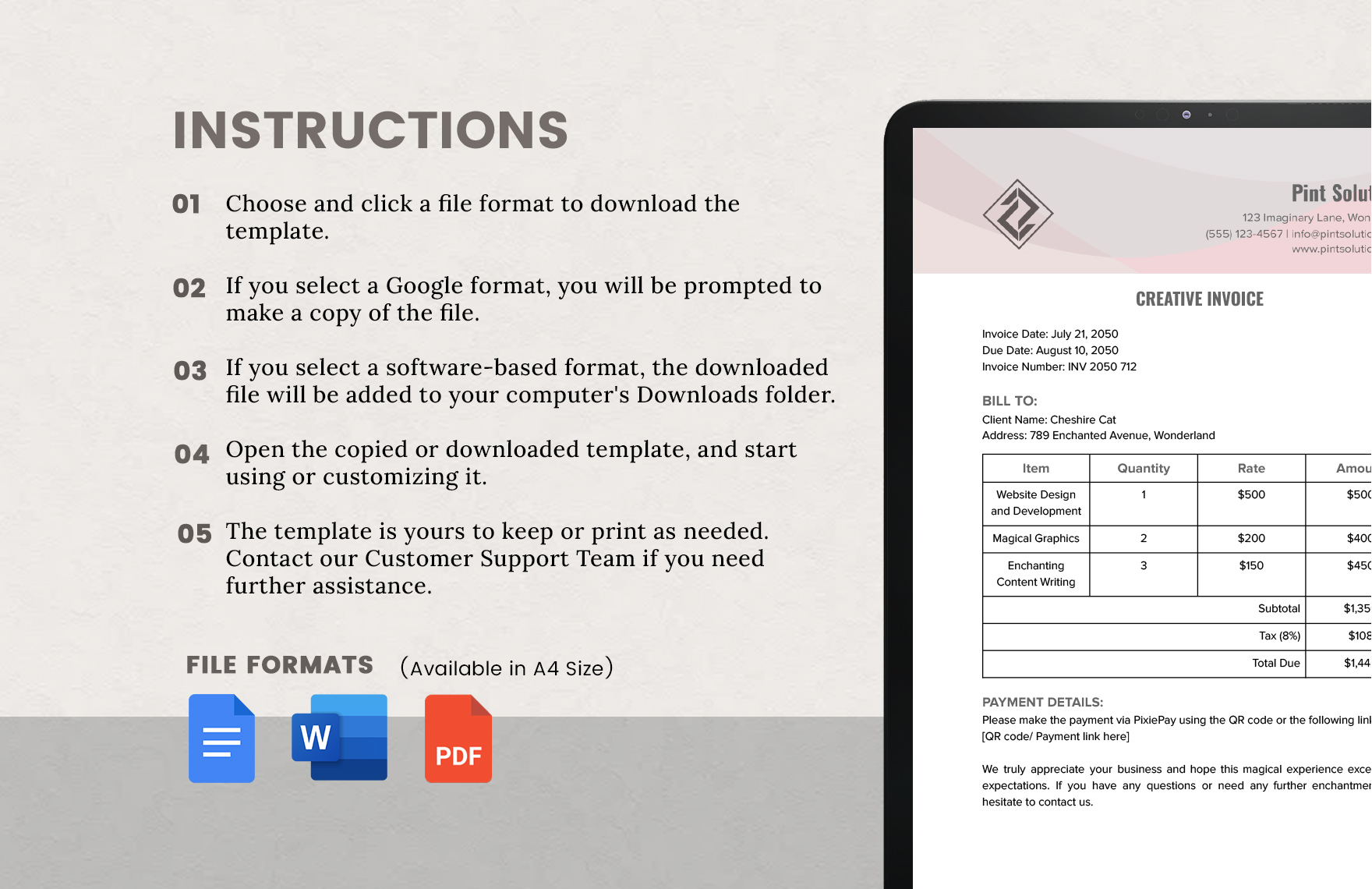 Creative Invoice Template - Download in Word, Google Docs, PDF ...